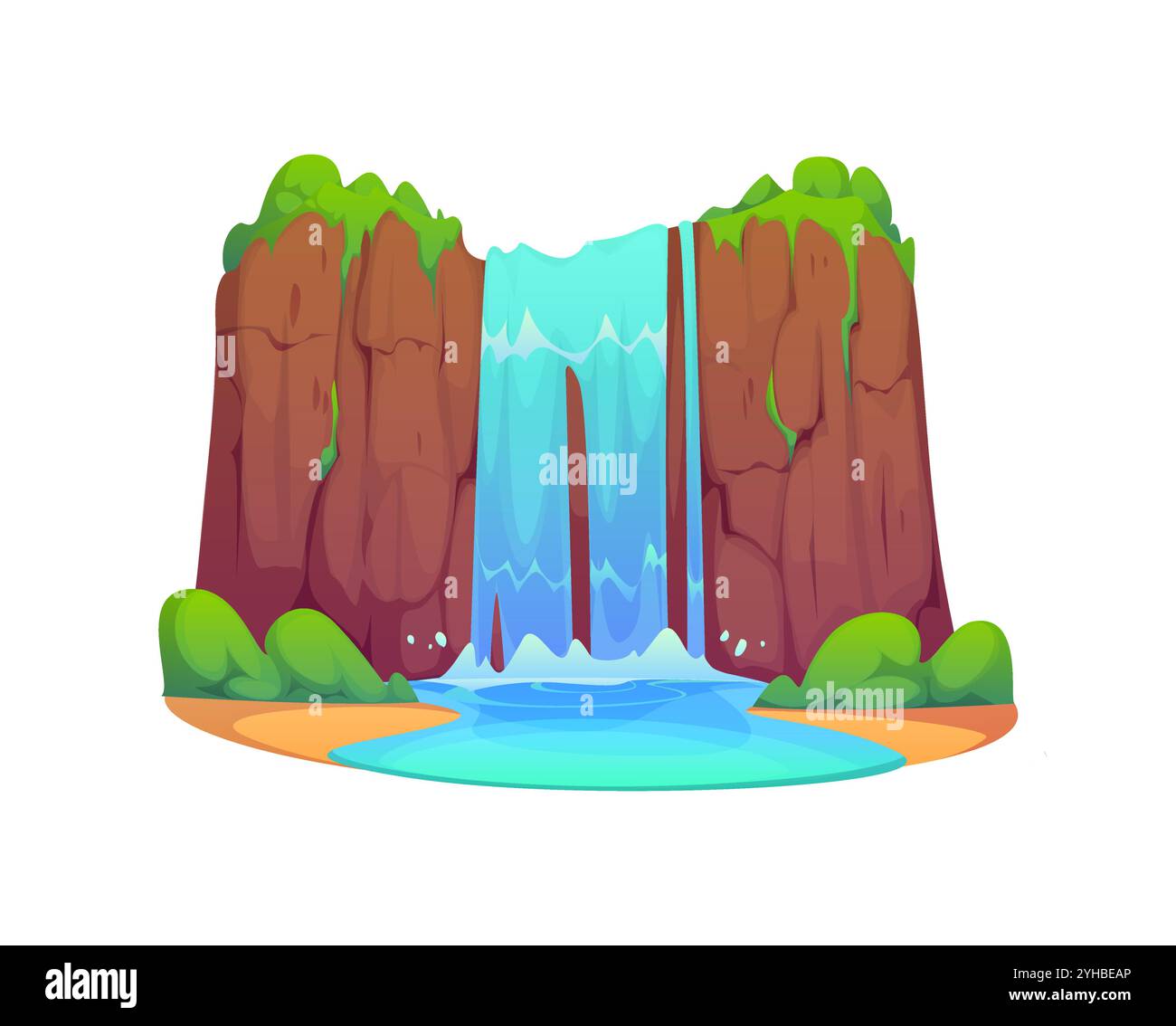 High mountain waterfall Stock Vector Images - Alamy
