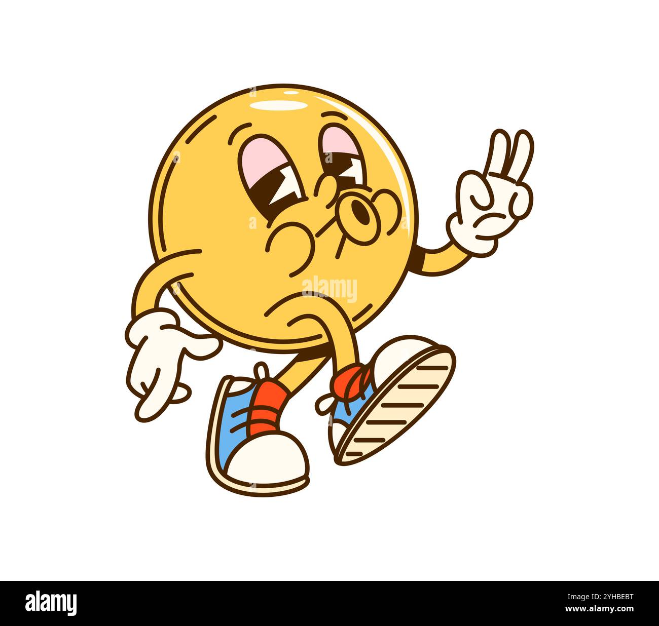 Cartoon groovy math geometric sphere figure character. Isolated vector ...