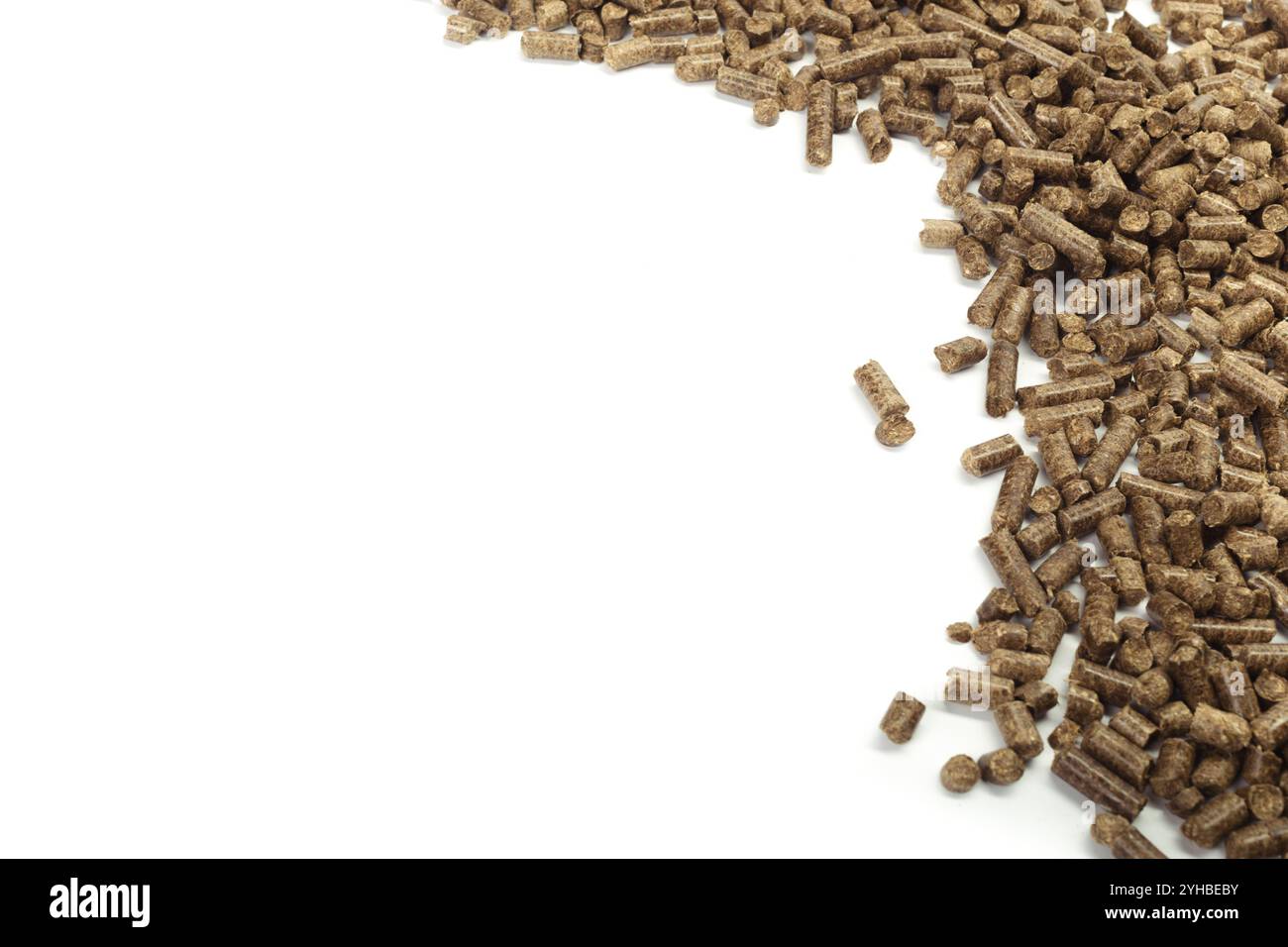 stack of wooden pellets for bio energy, white background, isolated ...