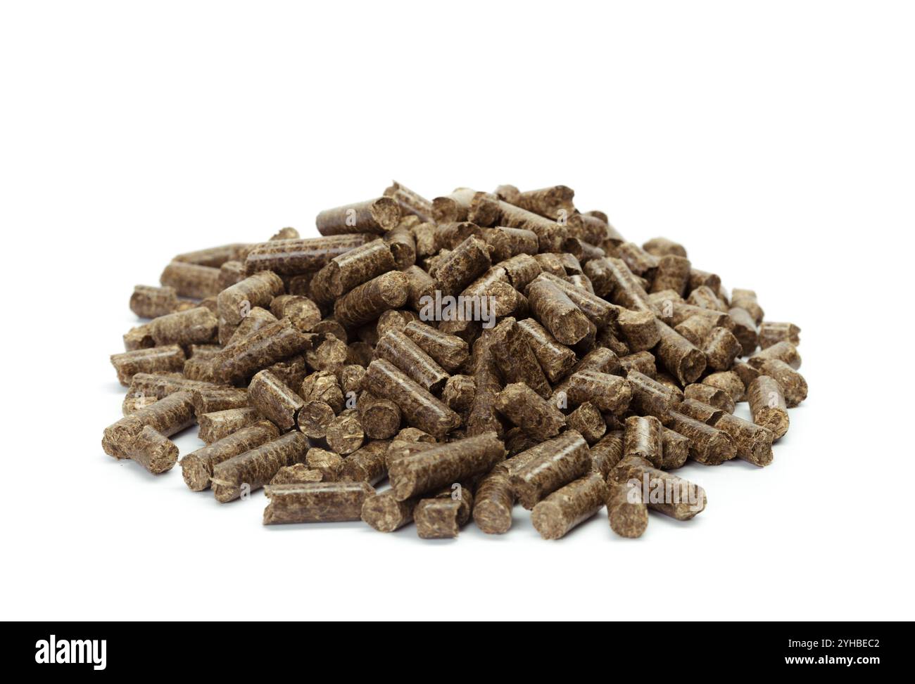stack of wooden pellets for bio energy, white background, isolated ...