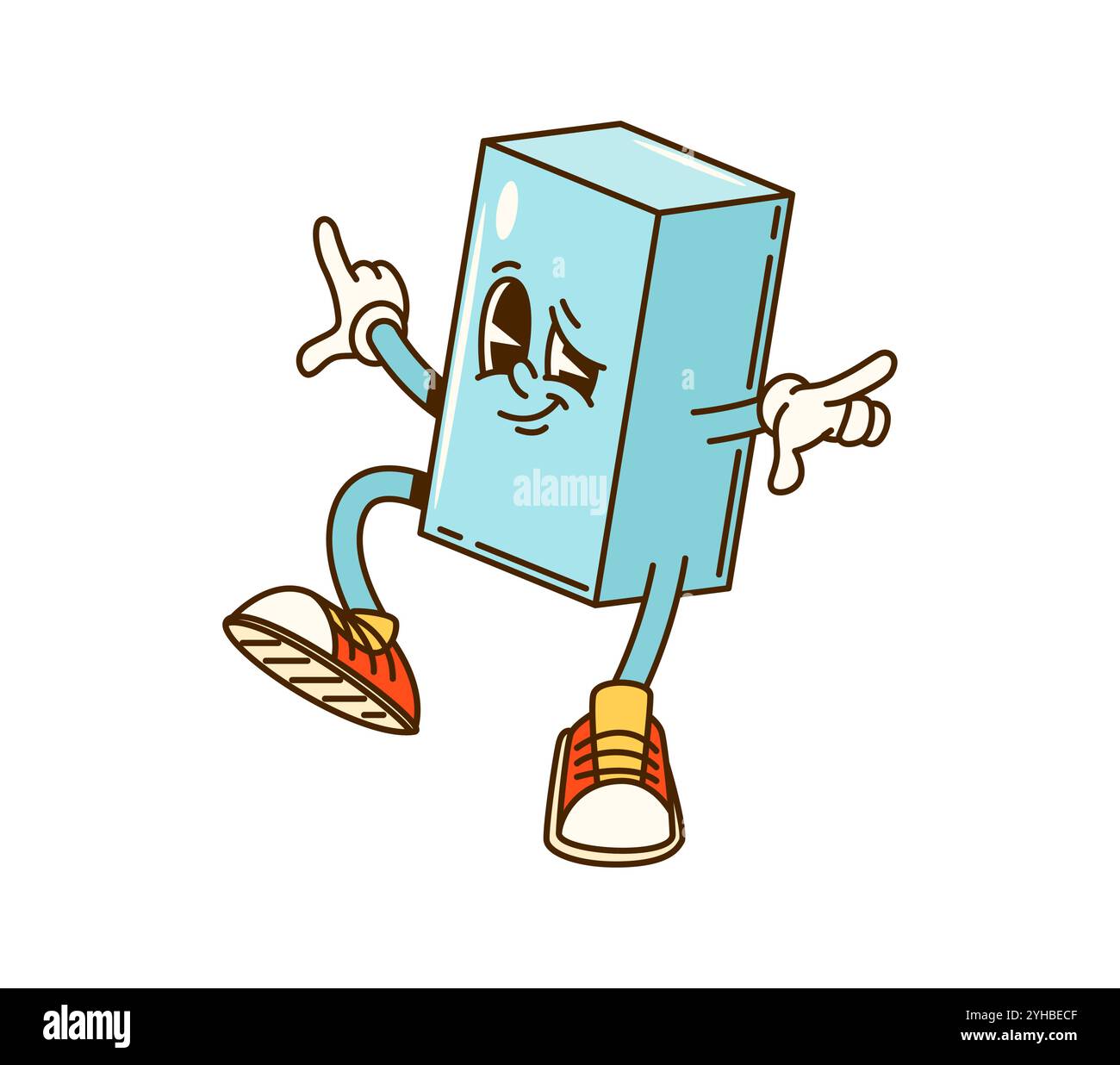 Groovy math geometric parallelogram figure character. Isolated cartoon ...