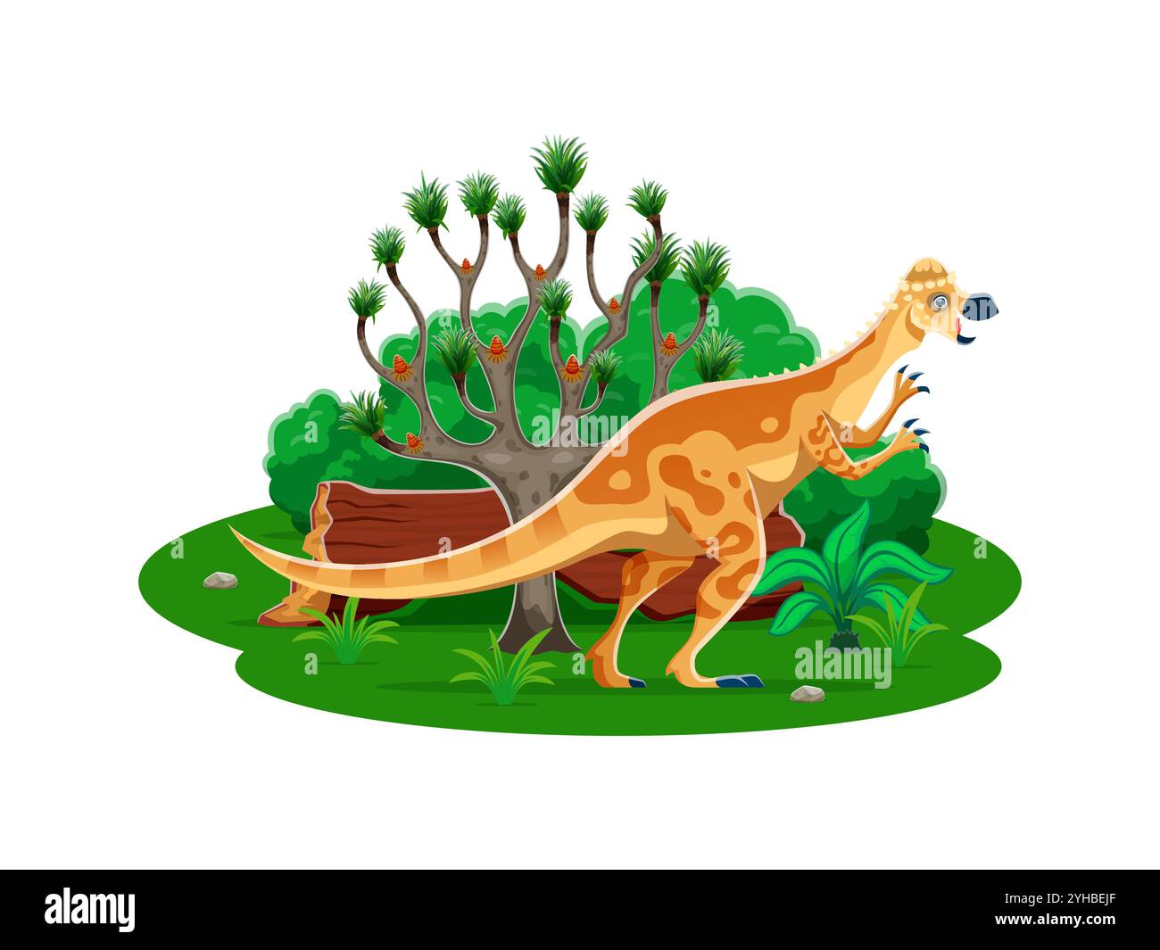 Pachycephalosaurus prehistoric dinosaur character. Isolated cartoon ...