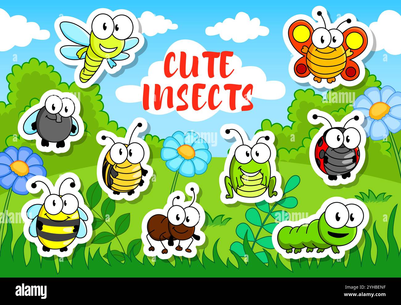 Little bumblebee on flower Stock Vector Images - Alamy