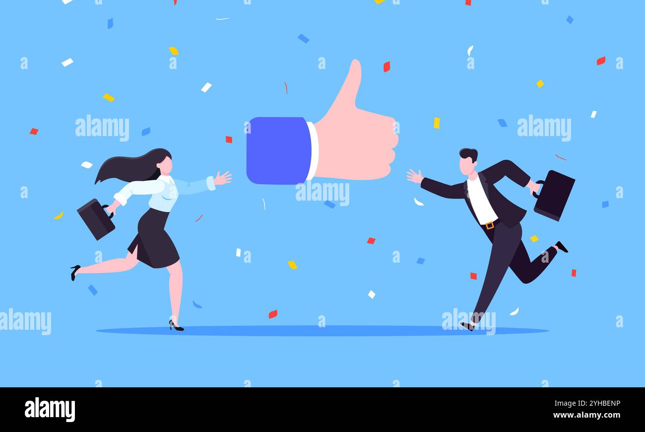 Customer feedback, employee or client satisfaction rating review with ...