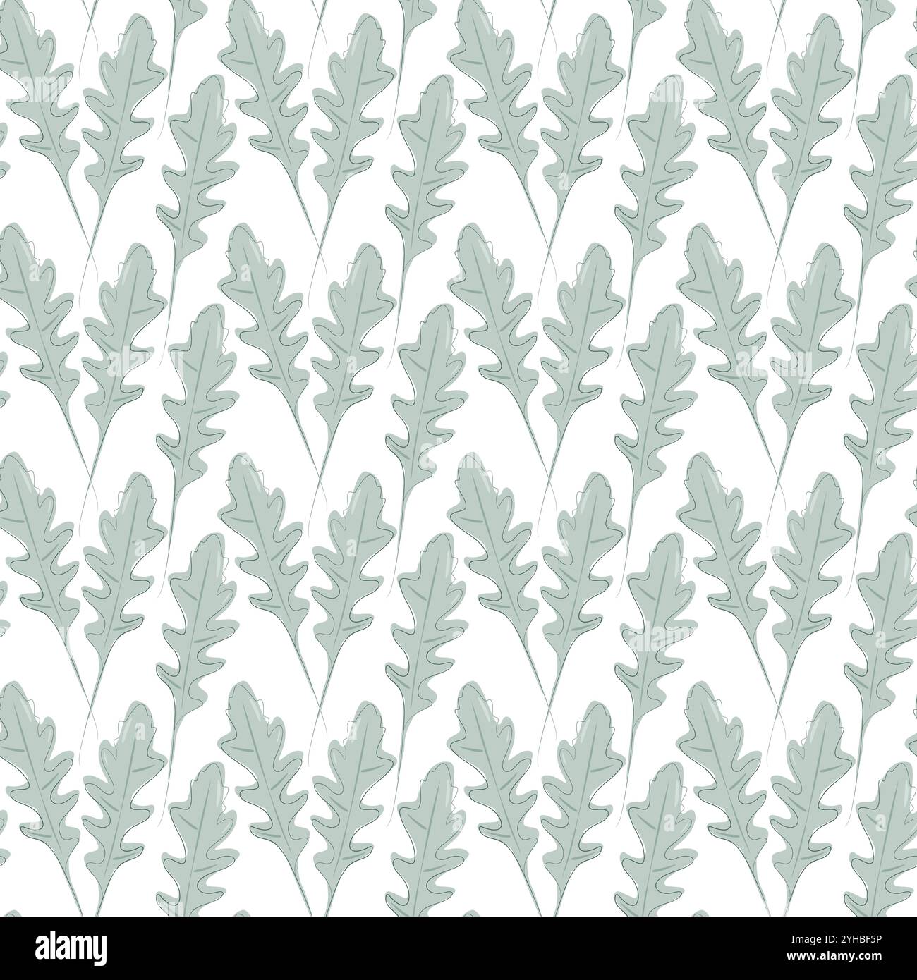 Outline Arugula leaves with fill not along contour Seamless pattern ...