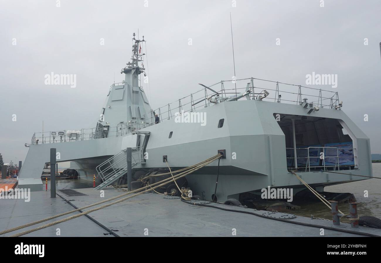 A view of the world's largest uncrewed warship Hujing, or Orca, in ...