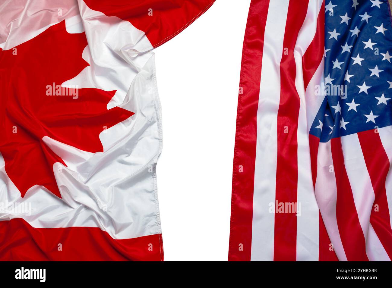 American and Canadian flags together Stock Photo - Alamy