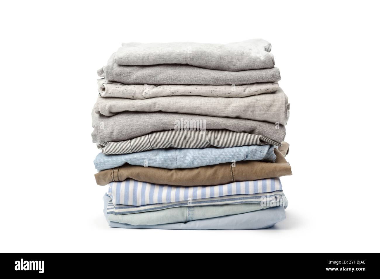 stack of clothing isolated on white Stock Photo - Alamy