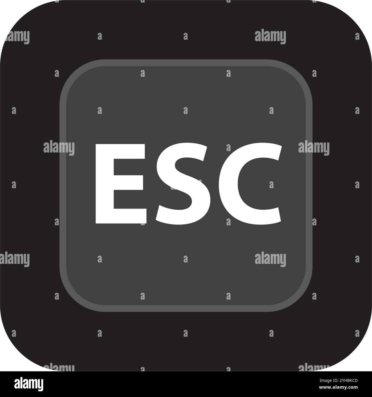 Esc white 3D button on white background. Computers particles keyboards ...