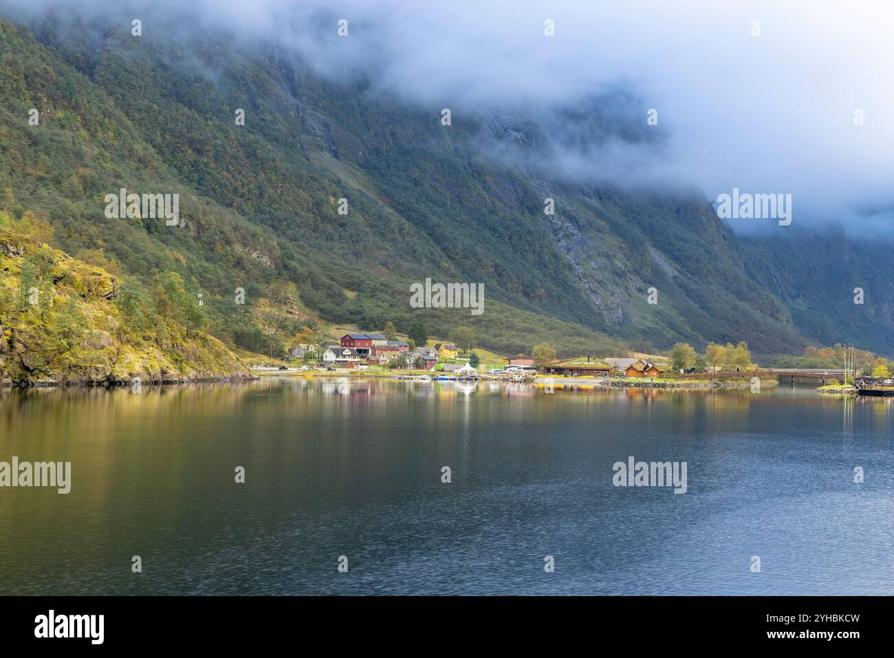 The village of Gudvangen a popular tourist destination sits on the ...