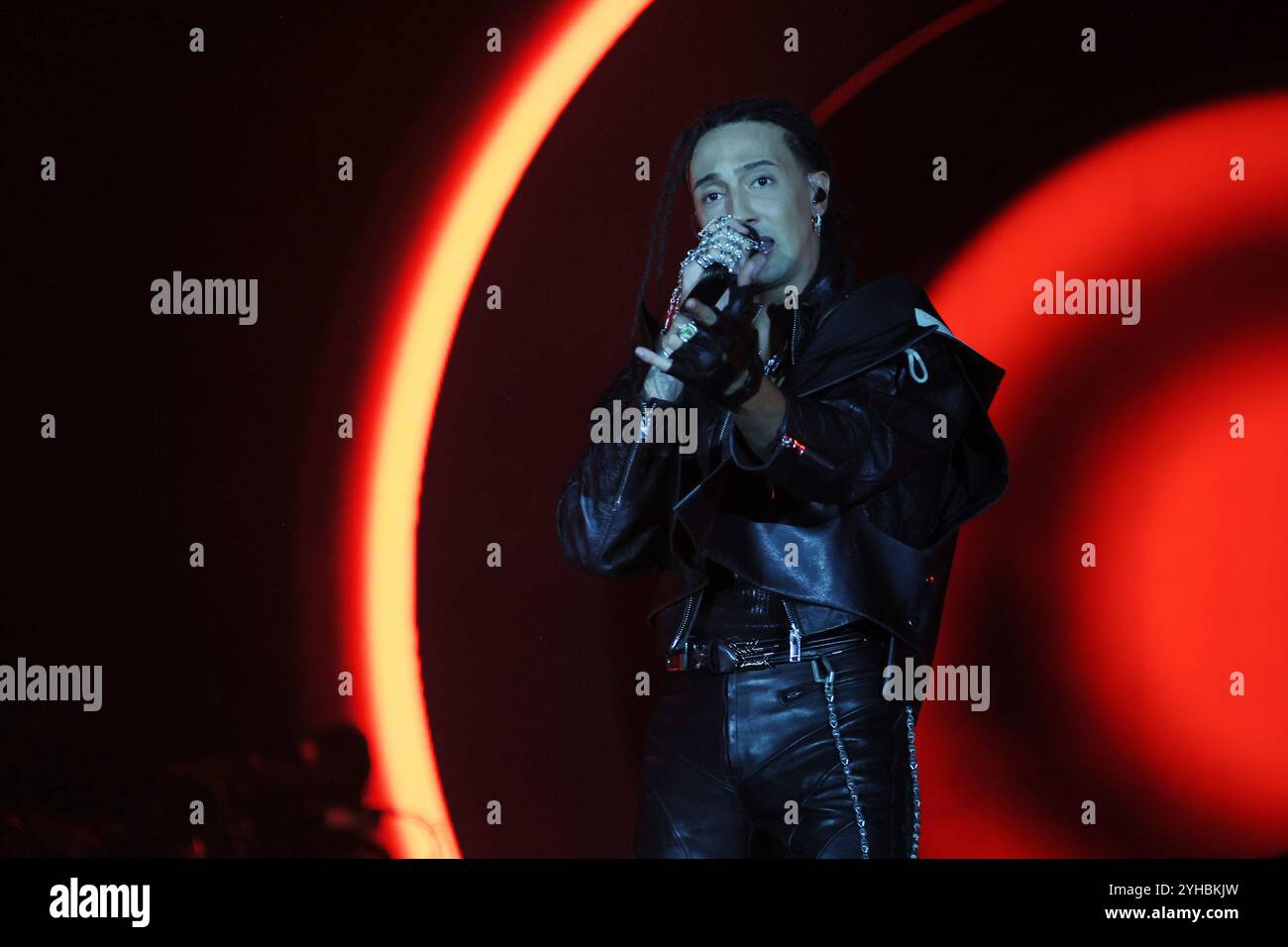 Italian singer Ghali during his show at Unipol arena, Casalecchio (Bo ...