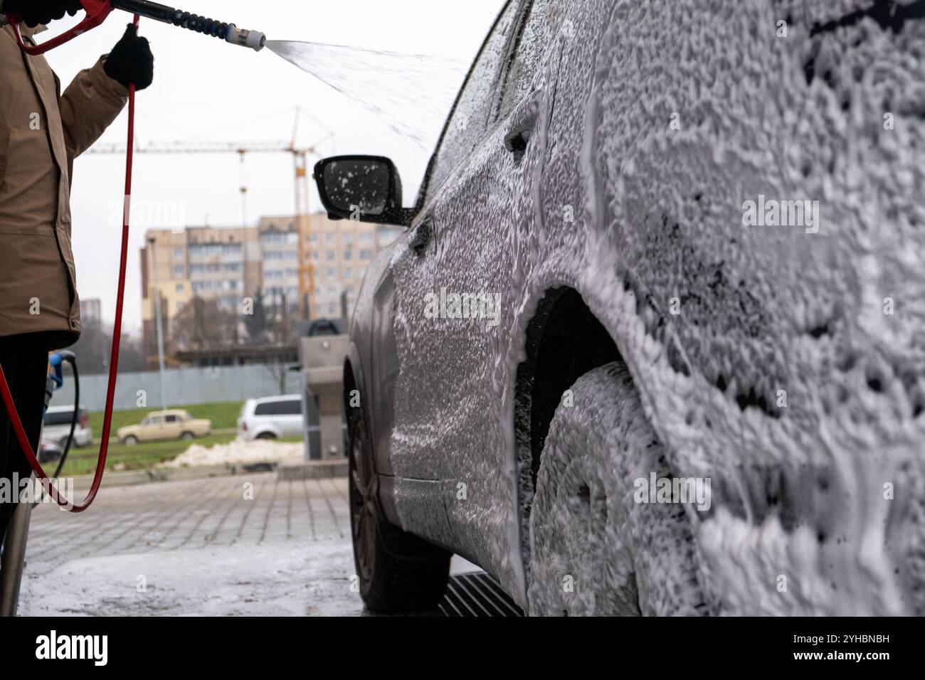 SUV Being Washed at Car Wash Stock Photo - Alamy