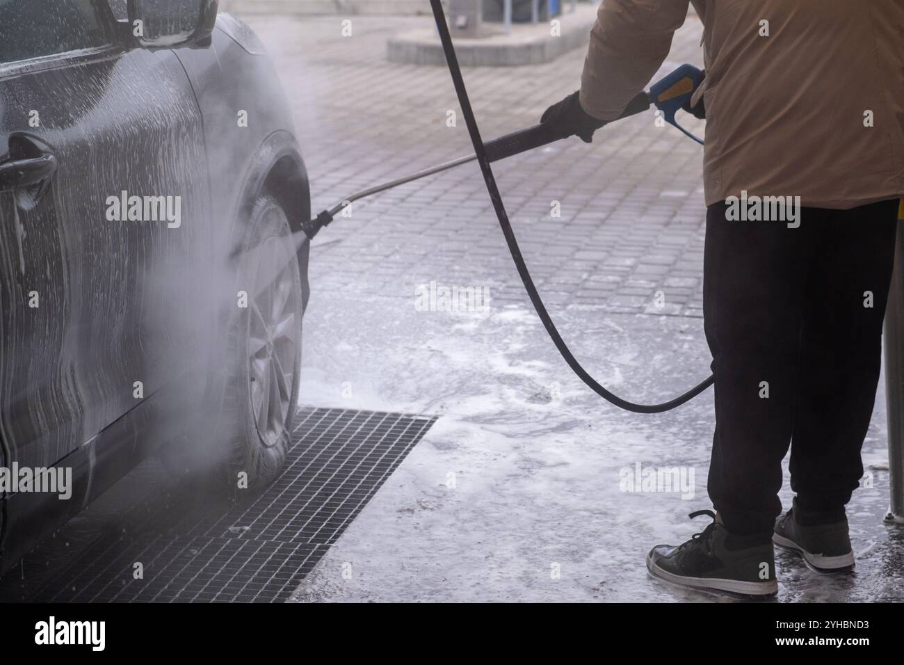 SUV Being Washed at Car Wash Stock Photo - Alamy