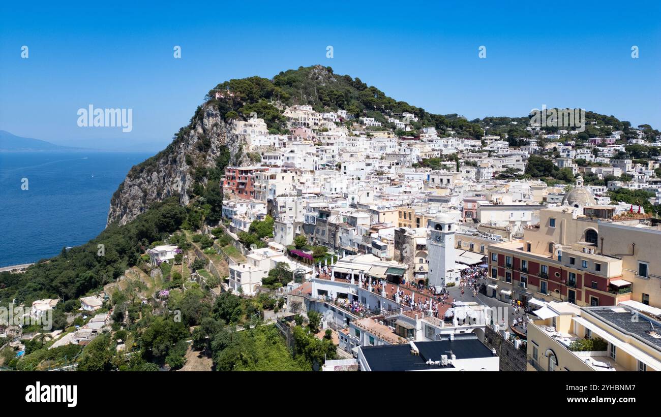 Architecture and houses in Capri town. Historic town in the South of ...
