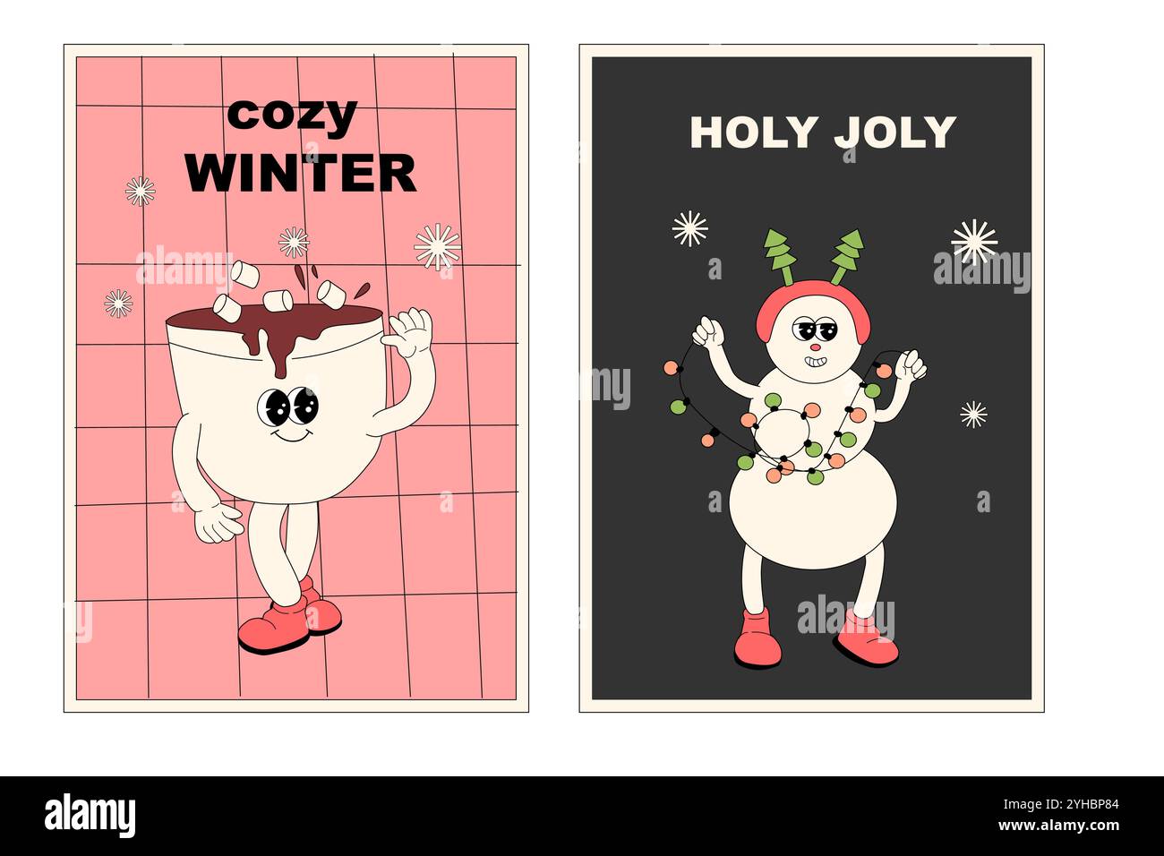 Groovy poster set Stock Vector Images - Alamy