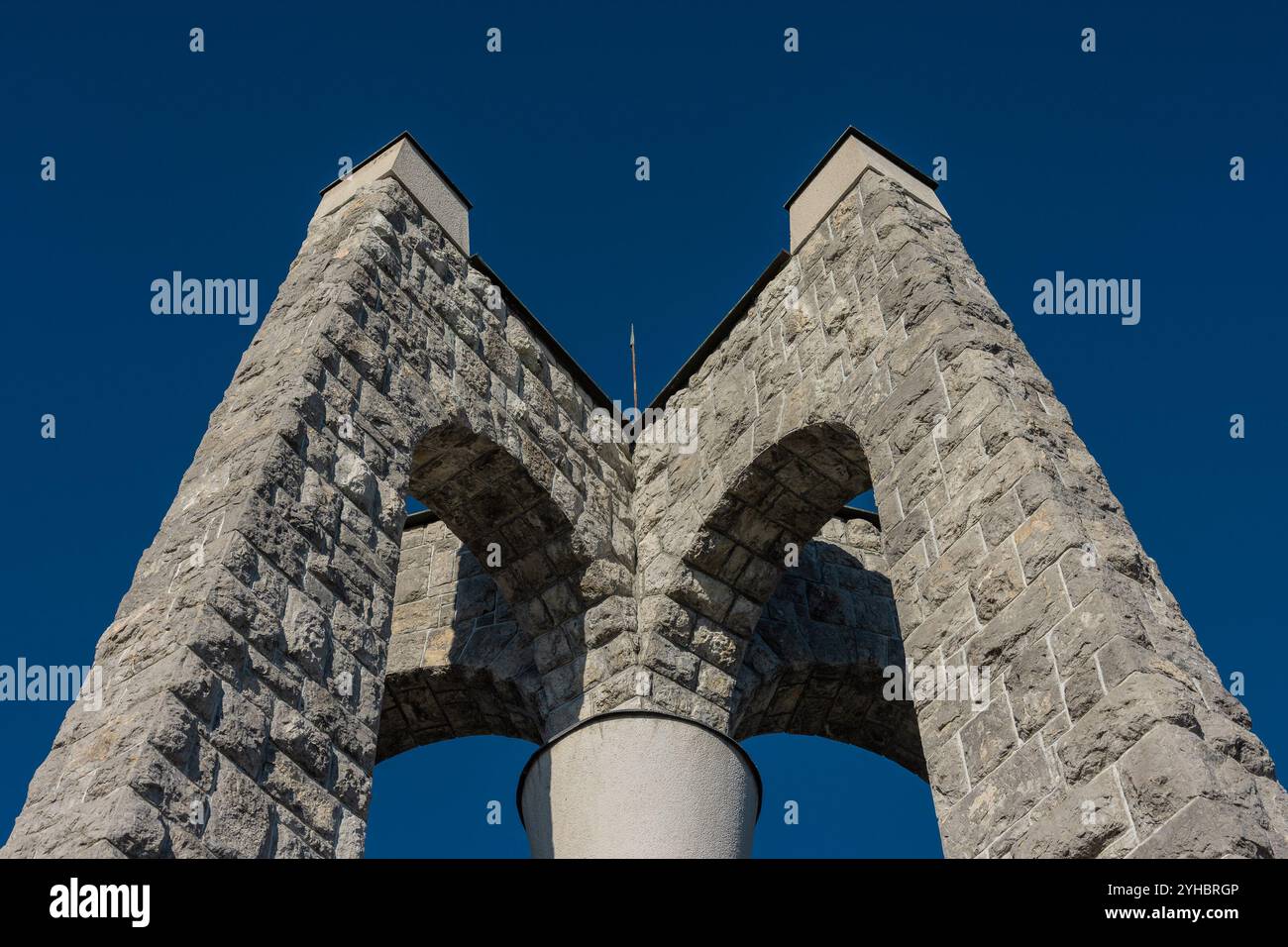 Detail of World war 2 memorial erected by partisans above the village ...
