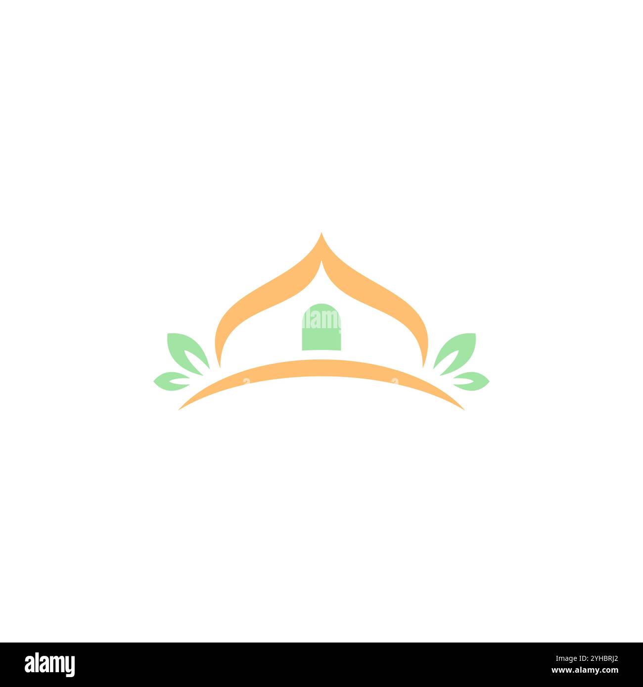 Mosque Leaf logo design vector illustration. Creative Islamic logo ...