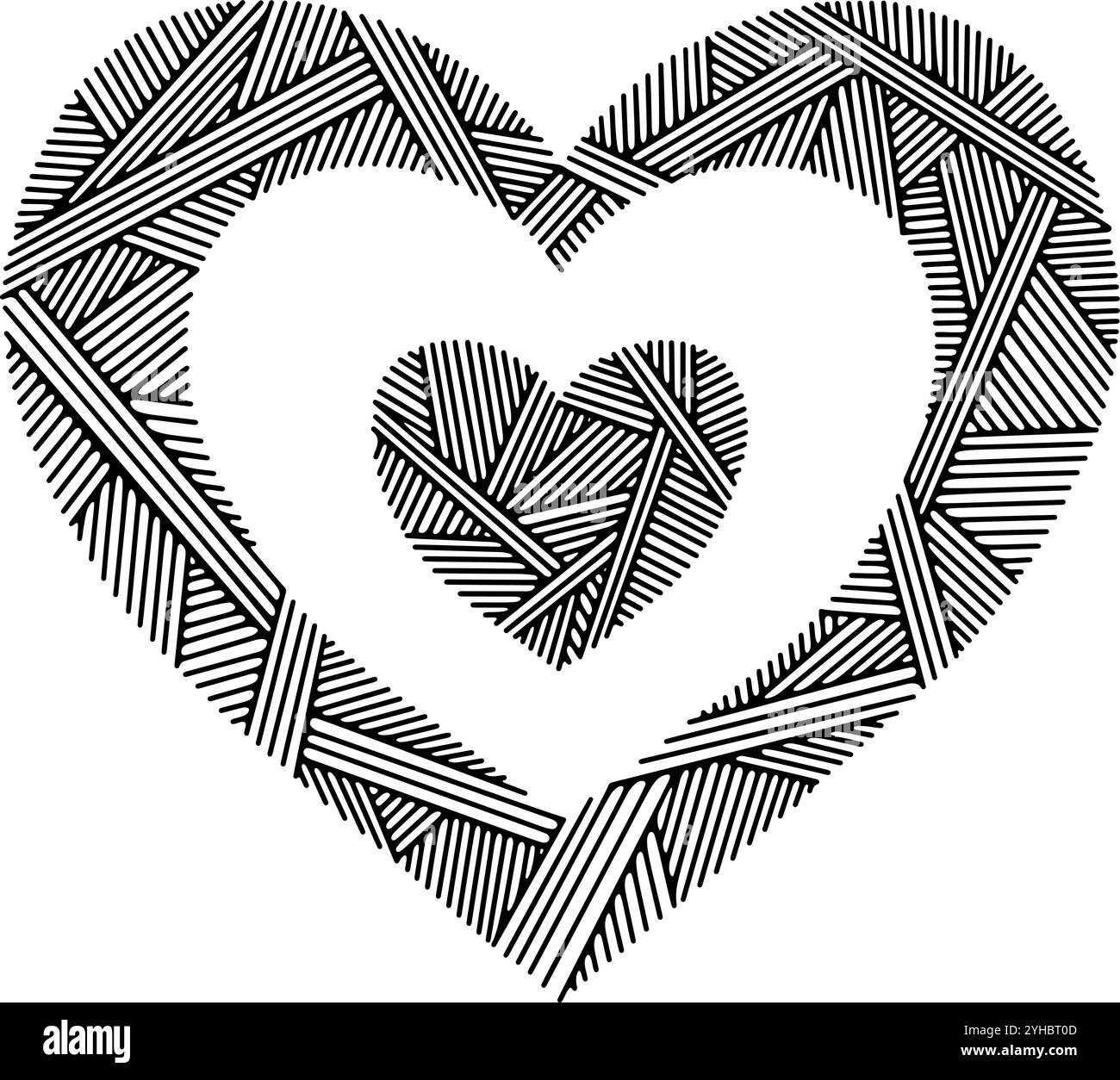 Ornament heart simple design Black and White Stock Photos & Images - Alamy