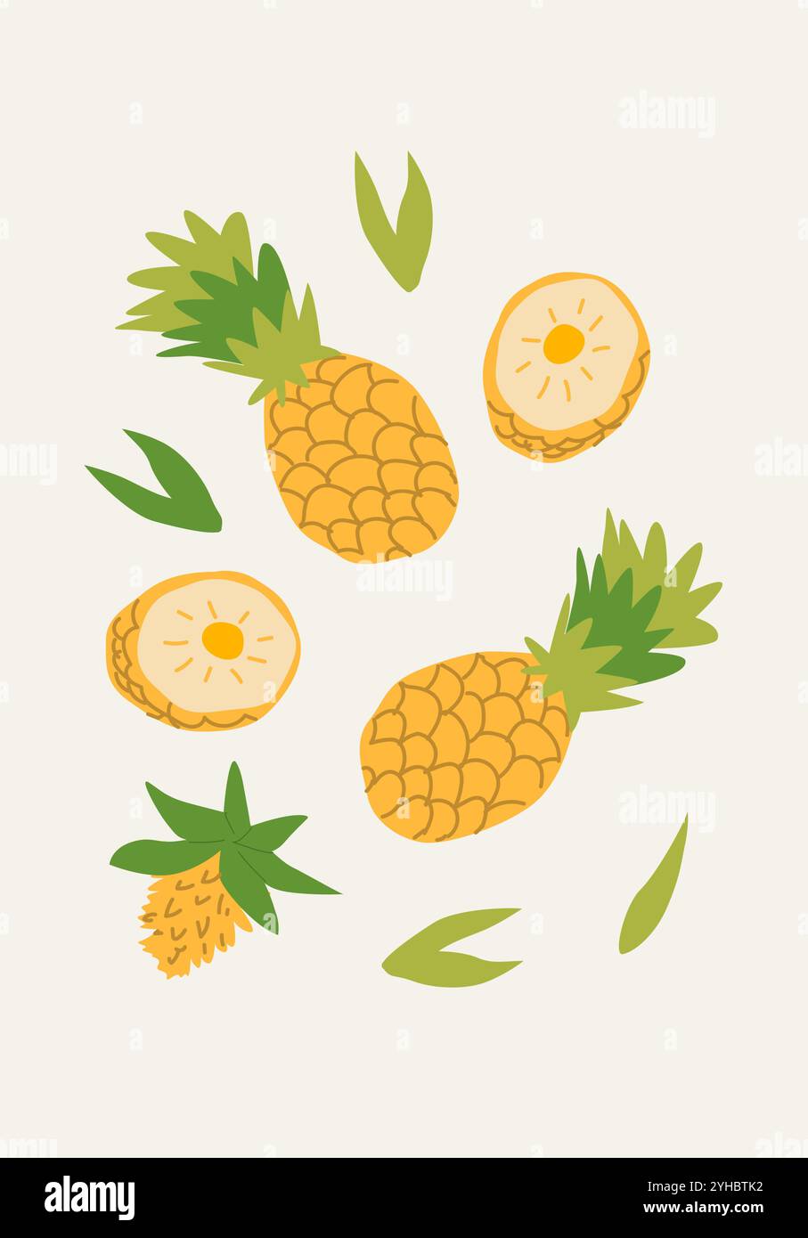 Abstract vertical fruit poster, vector flat illustration. Summer or ...