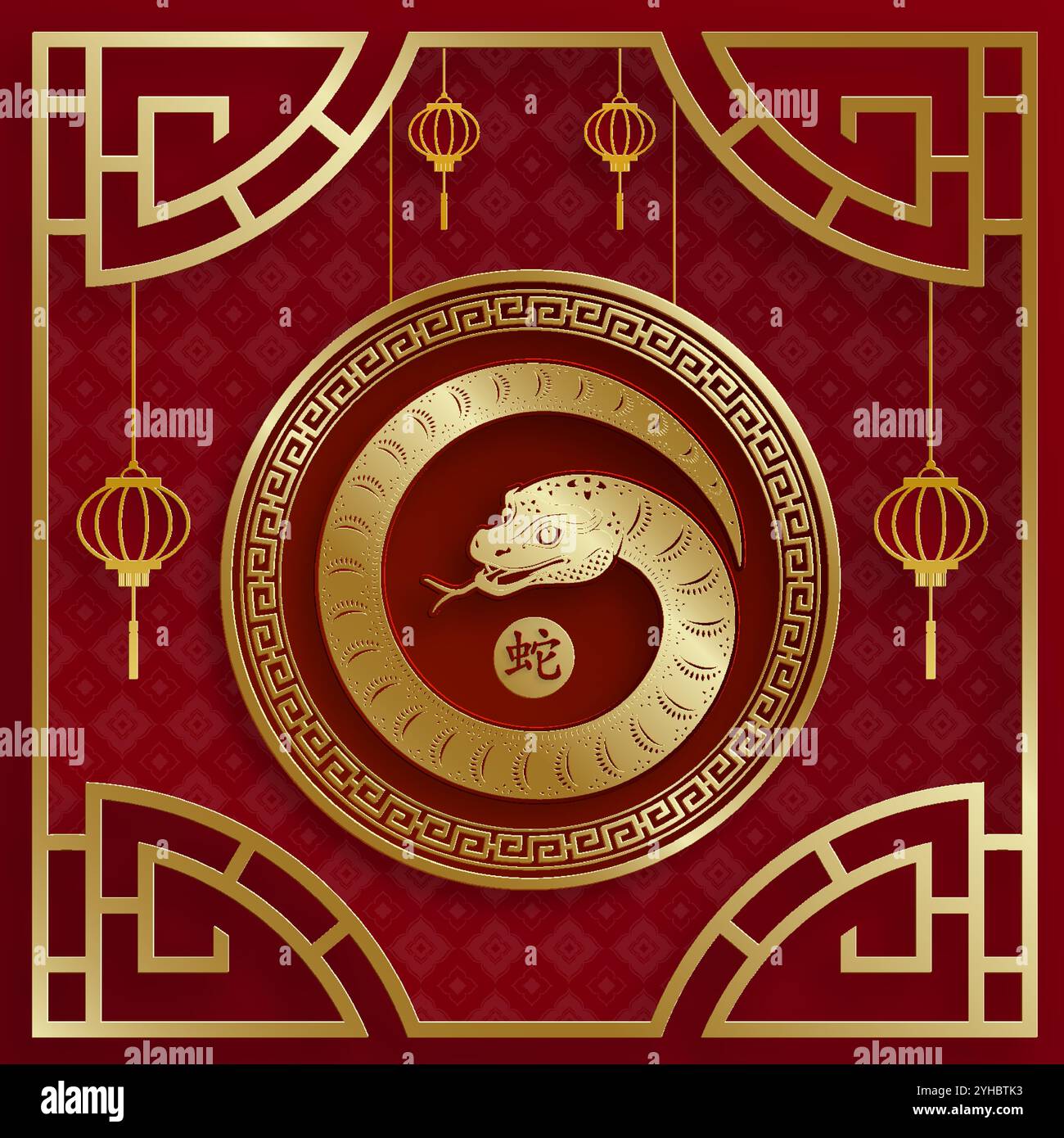 Happy Thailand new year 2025, with oriental elements on color ...