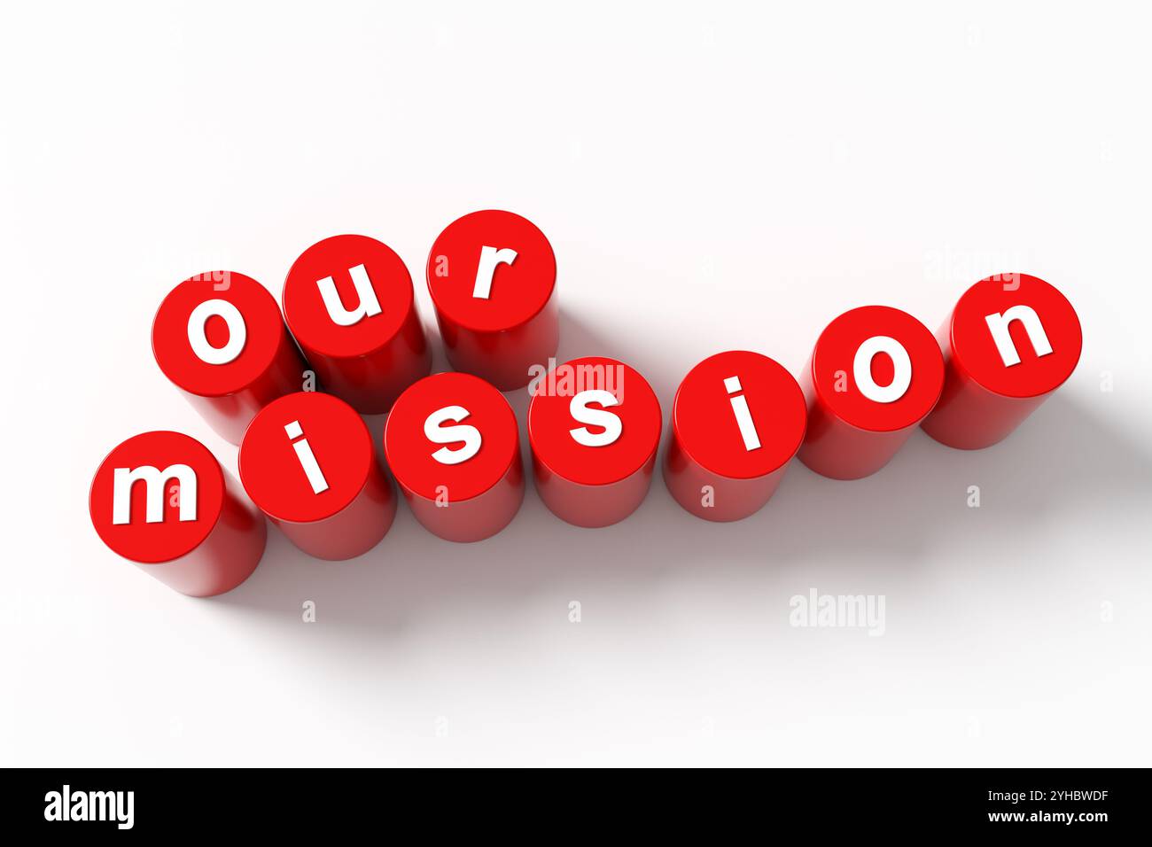 Business mission statement concept. Red cylinder blocks spelling our ...