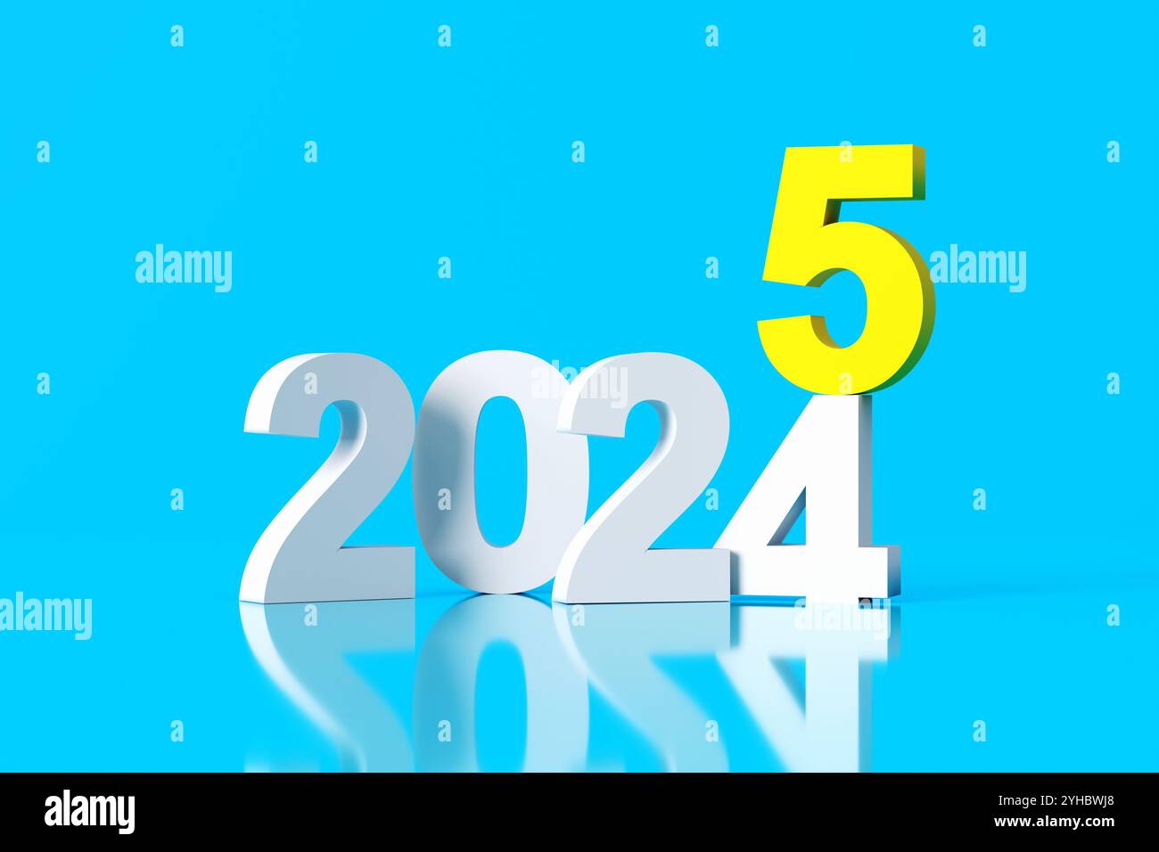 3d illustration of the year 2024 changing to 2025, symbolizing the ...