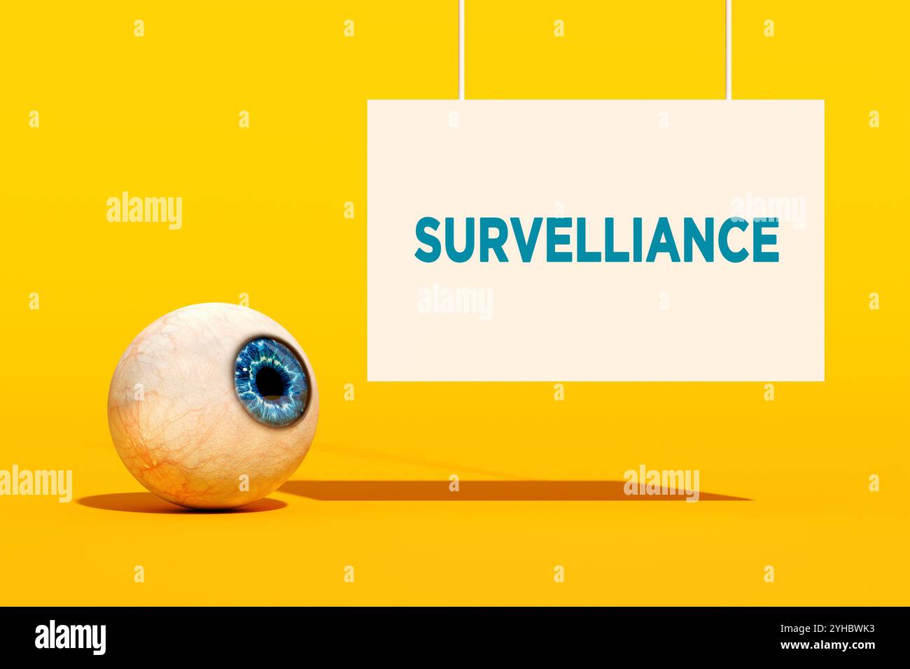 Surveillance and control concept. Realistic eye watches a surveillance ...
