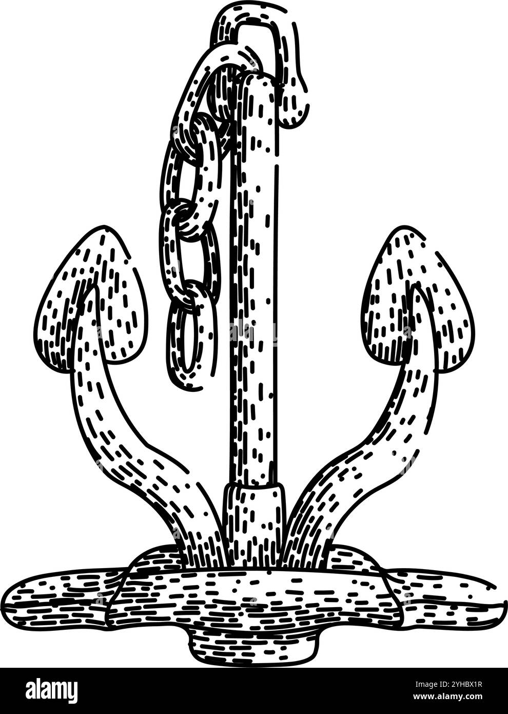 maritime anchor sketch hand drawn vector Stock Vector Image & Art - Alamy
