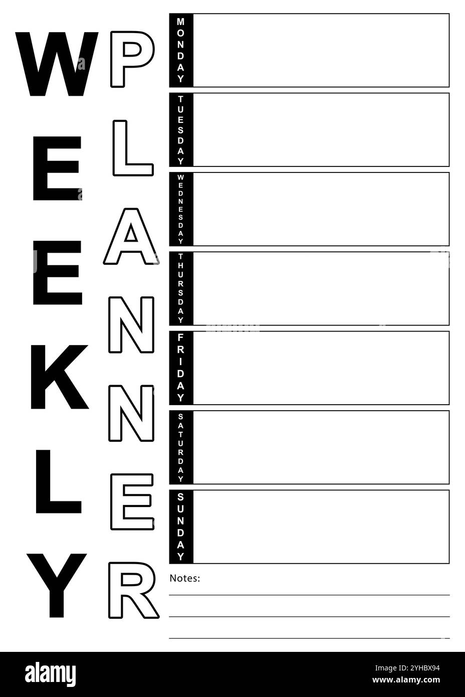 Weekly planner template. Simple design for scheduling and planning your ...