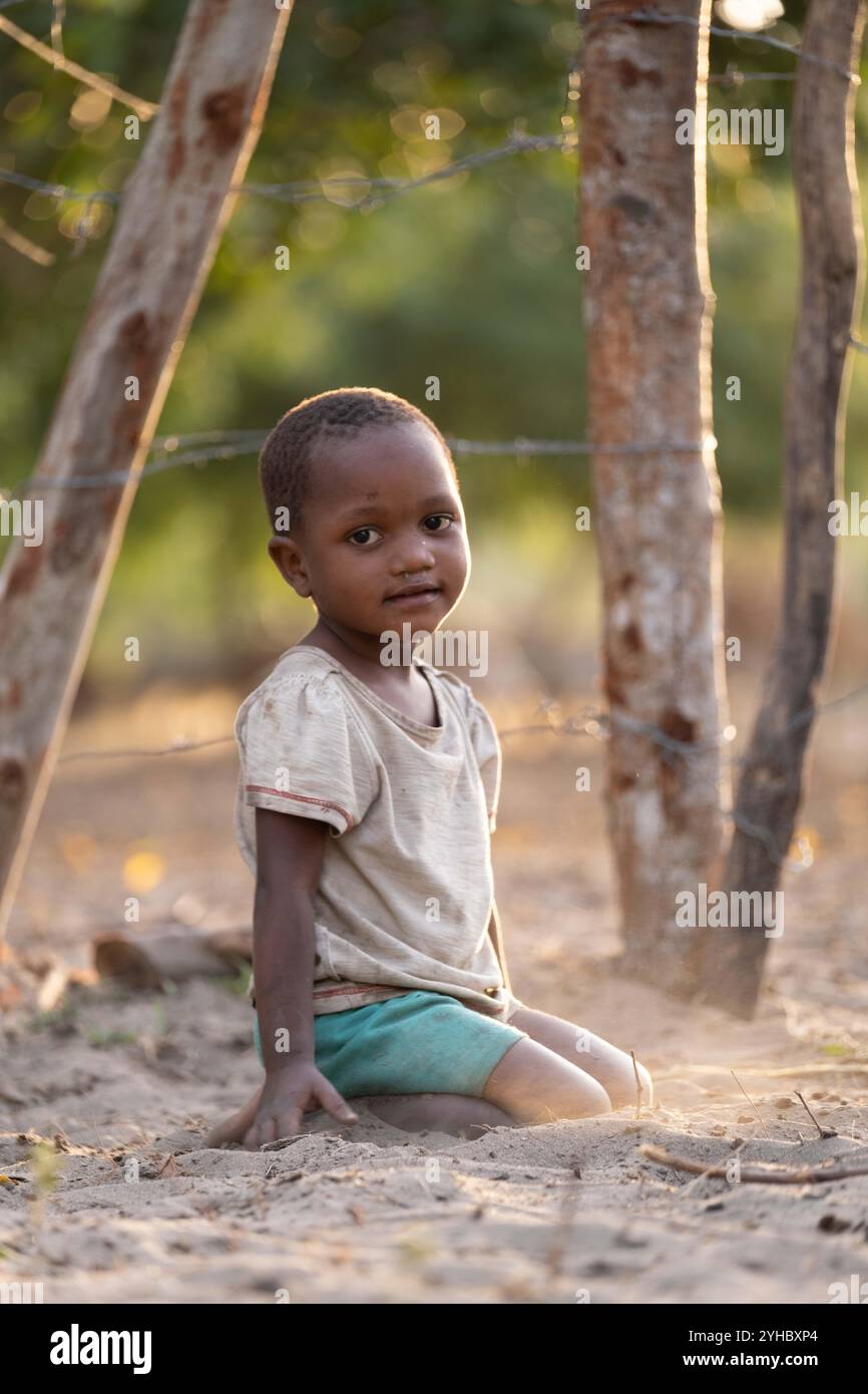 a cute little African boy in the village Stock Photo - Alamy