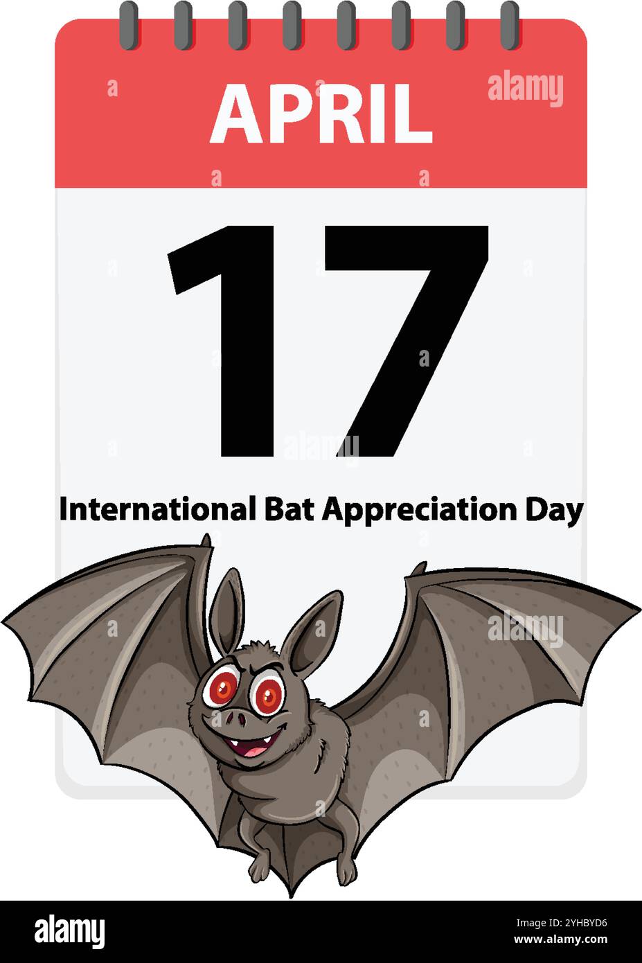 Calendar page with a cartoon bat design Stock Vector Image & Art - Alamy