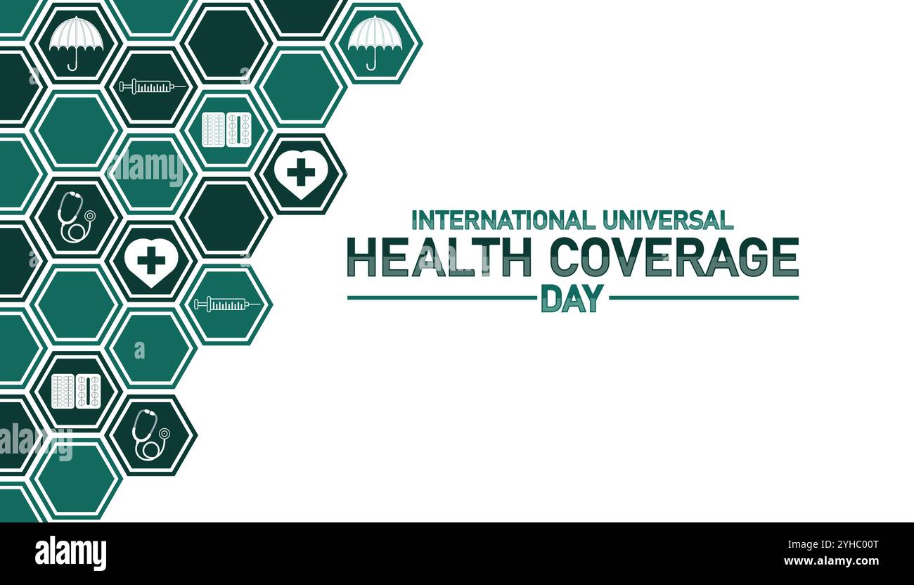International Universal Health Coverage Day wallpaper with shapes and ...