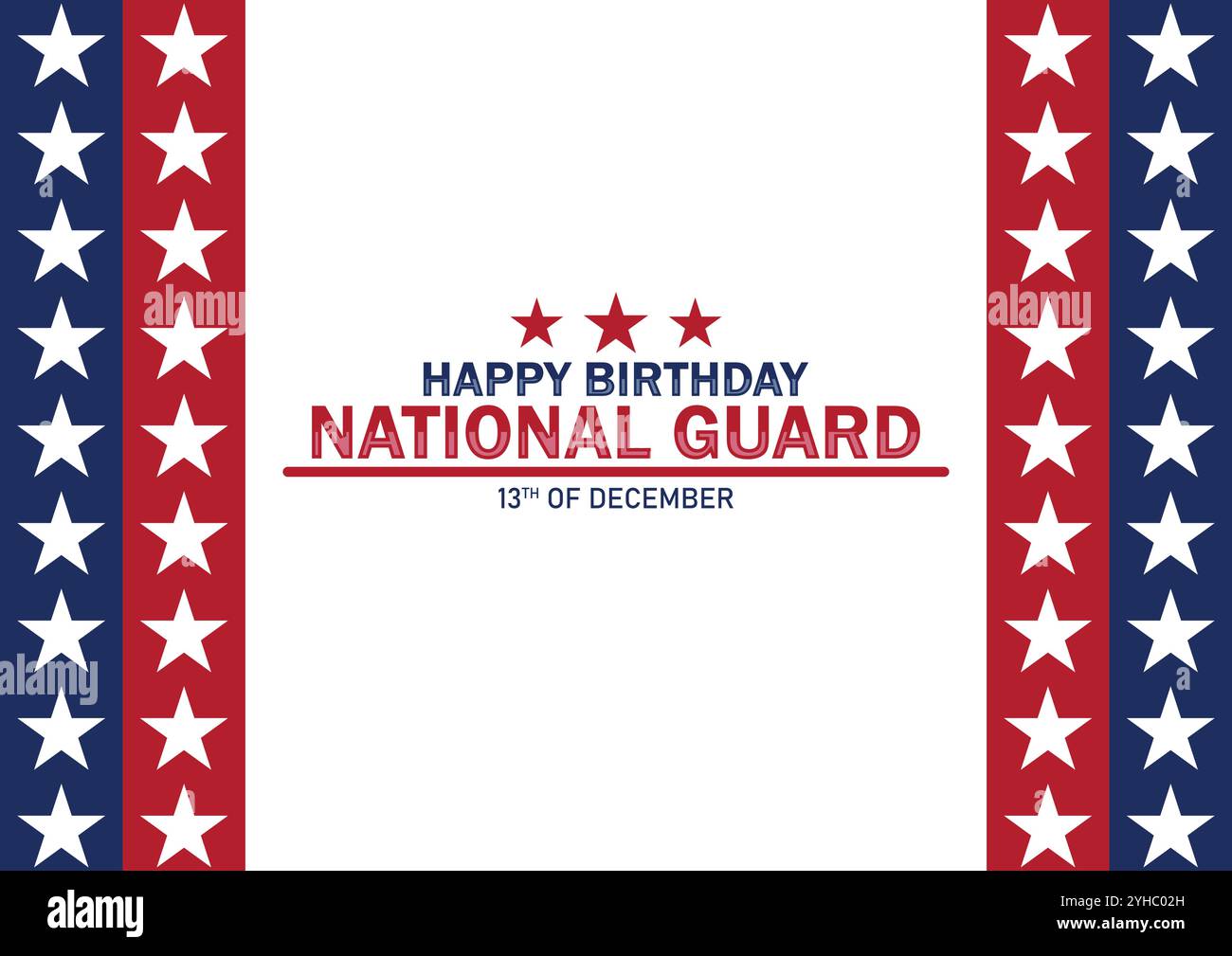 Happy Birthday National Guard Modern illustration. 13th Of December ...