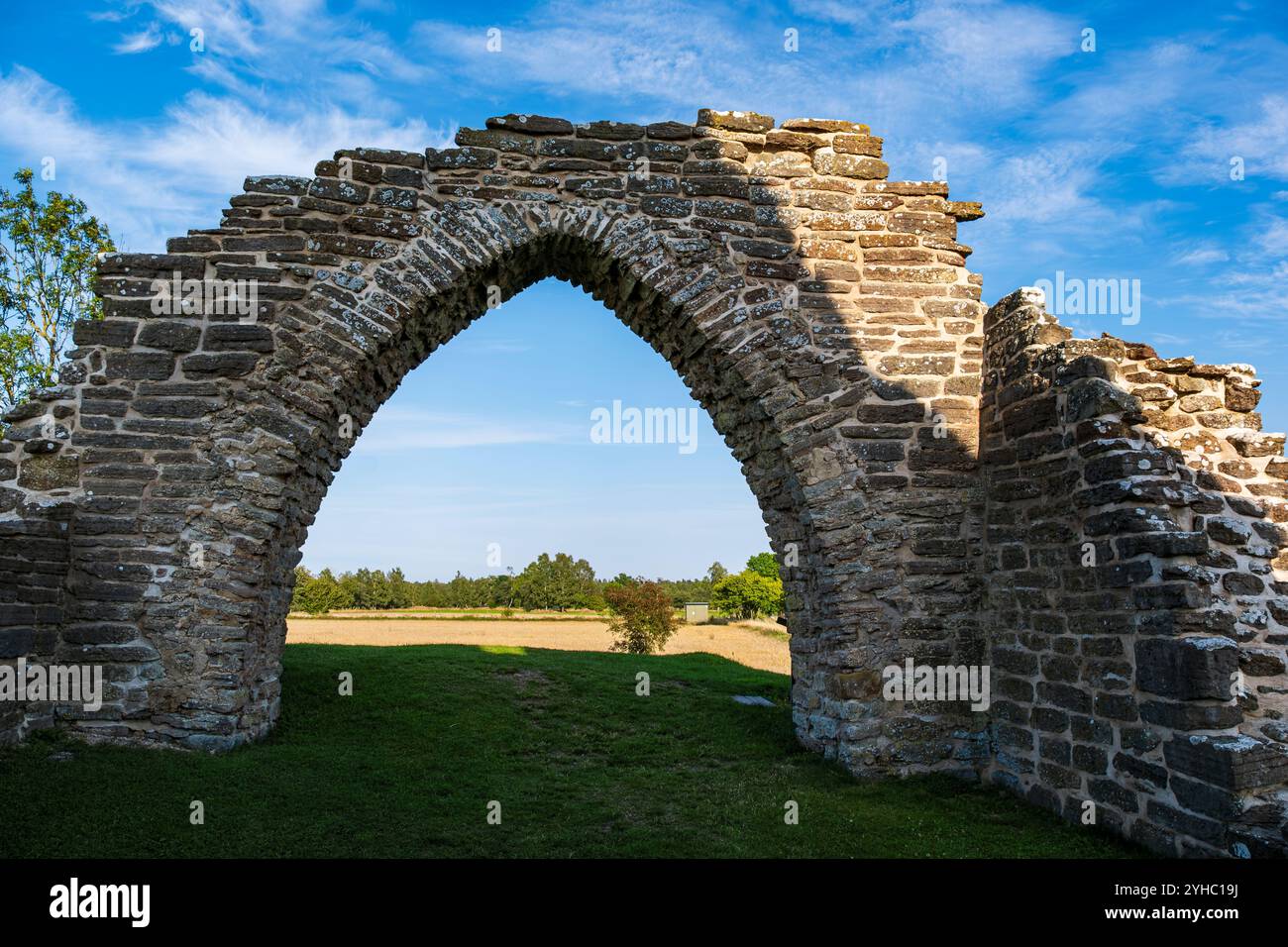 Remains of a gate from the ruins of Graborg Castle, a prehistoric ...