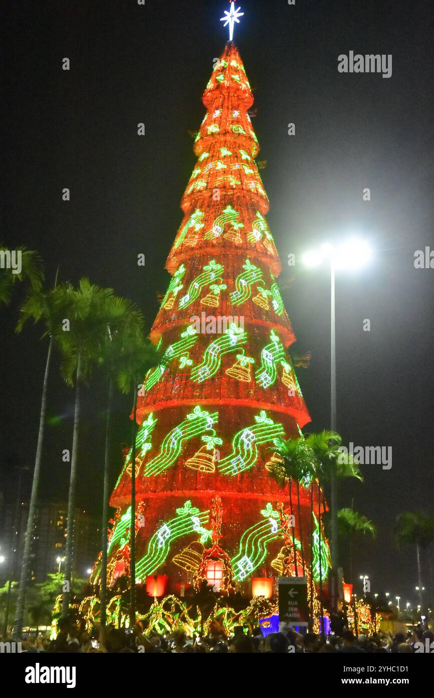 Christmas tree at Barra da Tijuca Beach, Rio de Janeiro, Brazil Stock ...