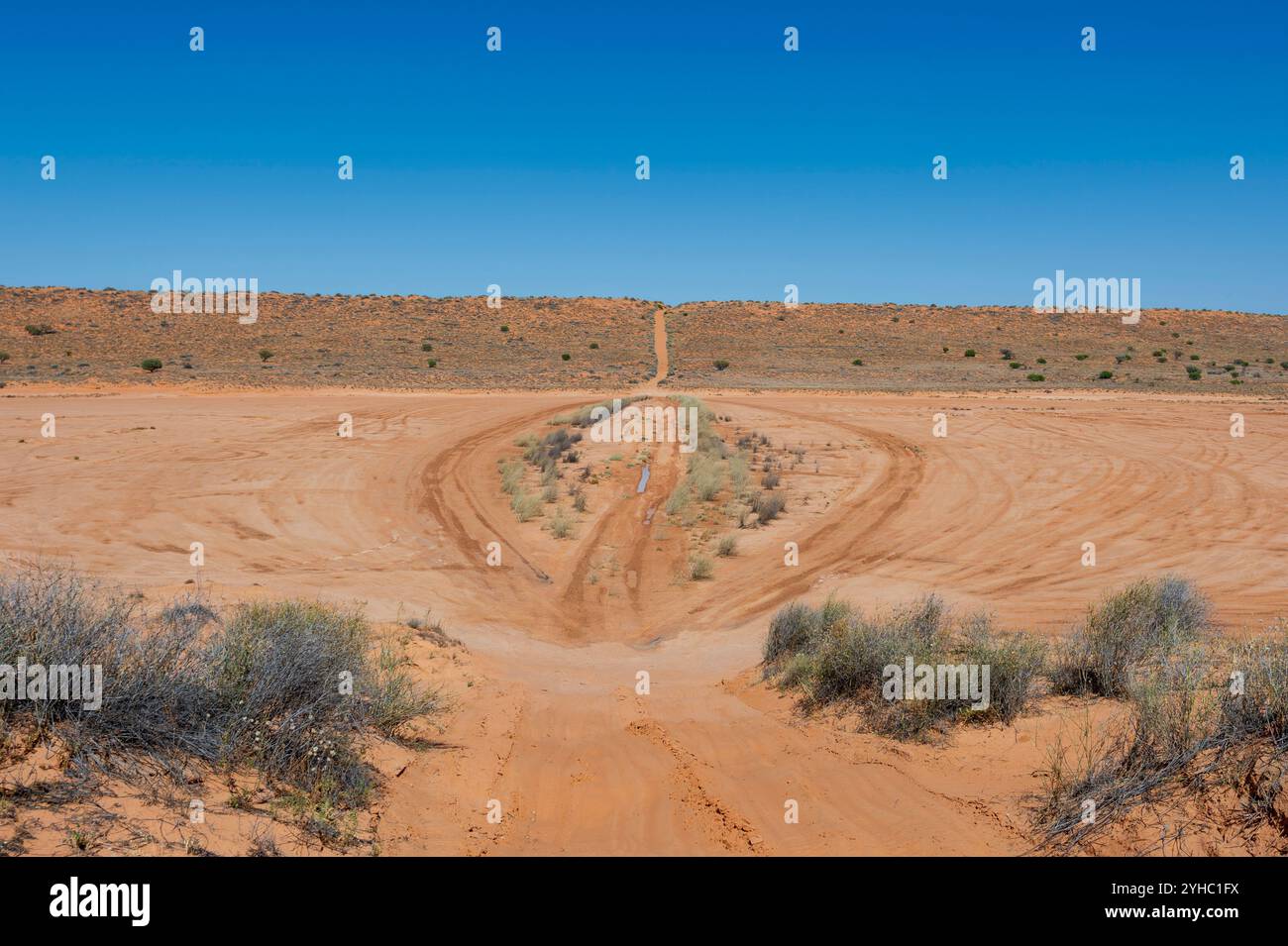 Sand tracks over sand dunes for 4WD driving in the Simpson Desert ...
