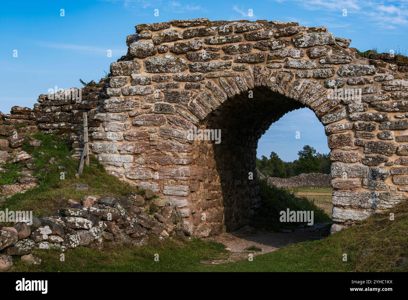 Remains of a gate from the ruins of Graborg Castle, a prehistoric ...