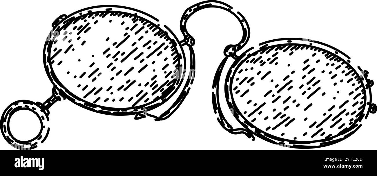 eyewear spectacles sketch hand drawn vector Stock Vector Image & Art ...