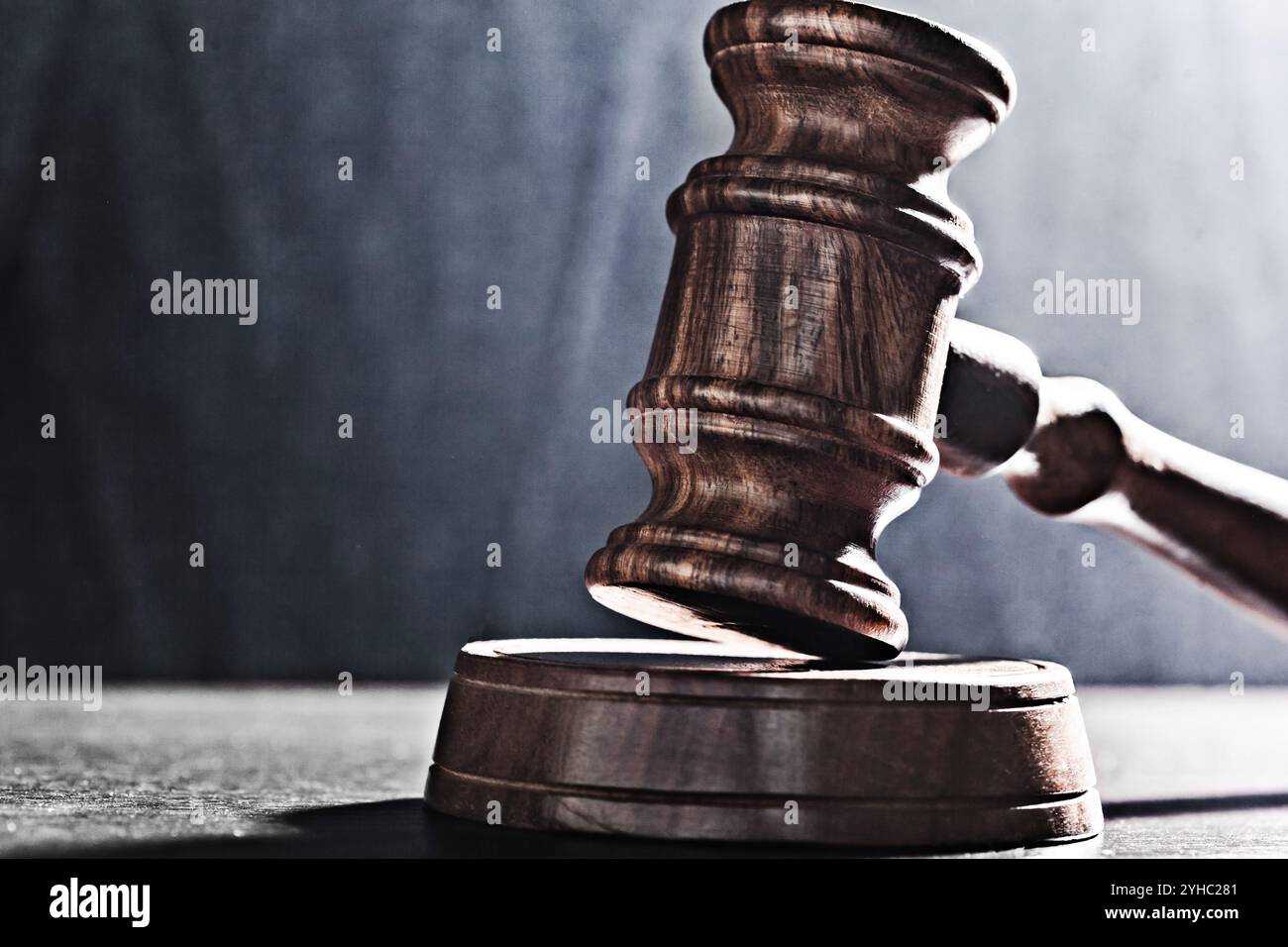 Judge's Gavel over black background Stock Photo - Alamy