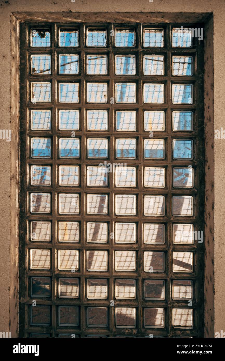 Plain glass block roof light as background Stock Photo - Alamy