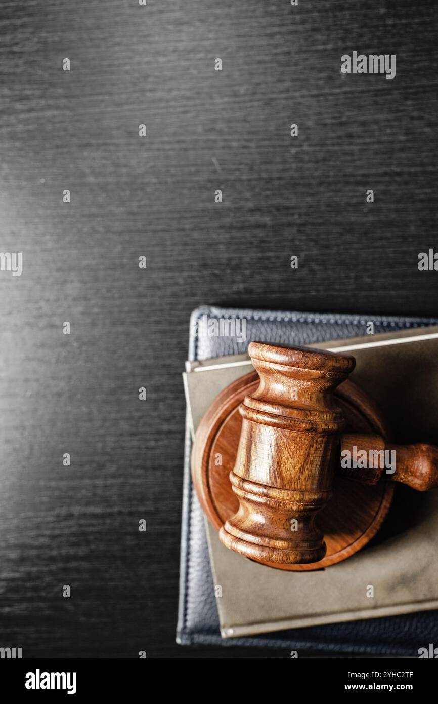 Judge's Gavel over black background Stock Photo - Alamy