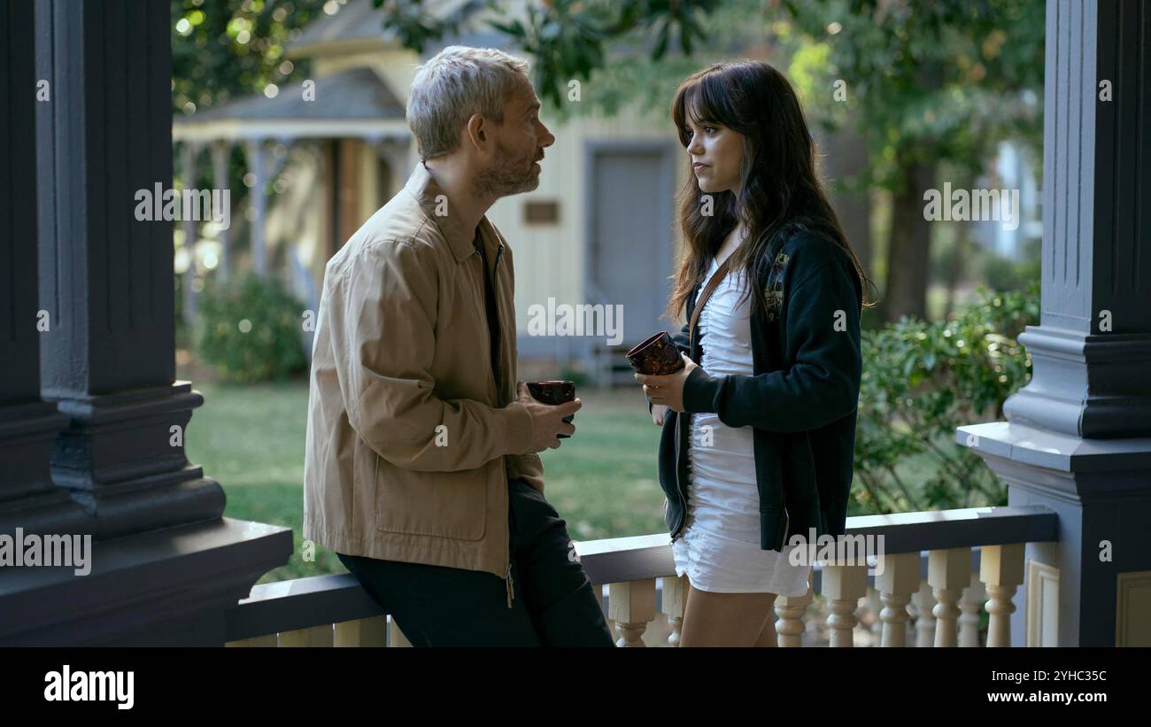 MARTIN FREEMAN and JENNA ORTEGA in MILLER'S GIRL (2024), directed by ...