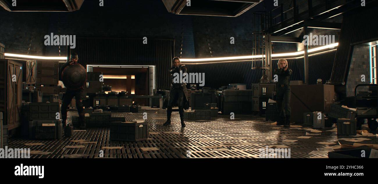 WYATT RUSSELL, FLORENCE PUGH and HANNAH JOHN KAMEN in THUNDERBOLTS ...