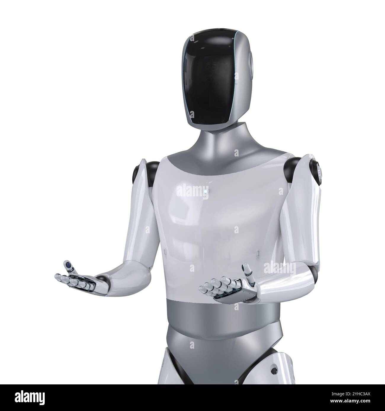 3d rendering humanoid robot or ai cyborg with empty hand isolated on white Stock Photo - Alamy