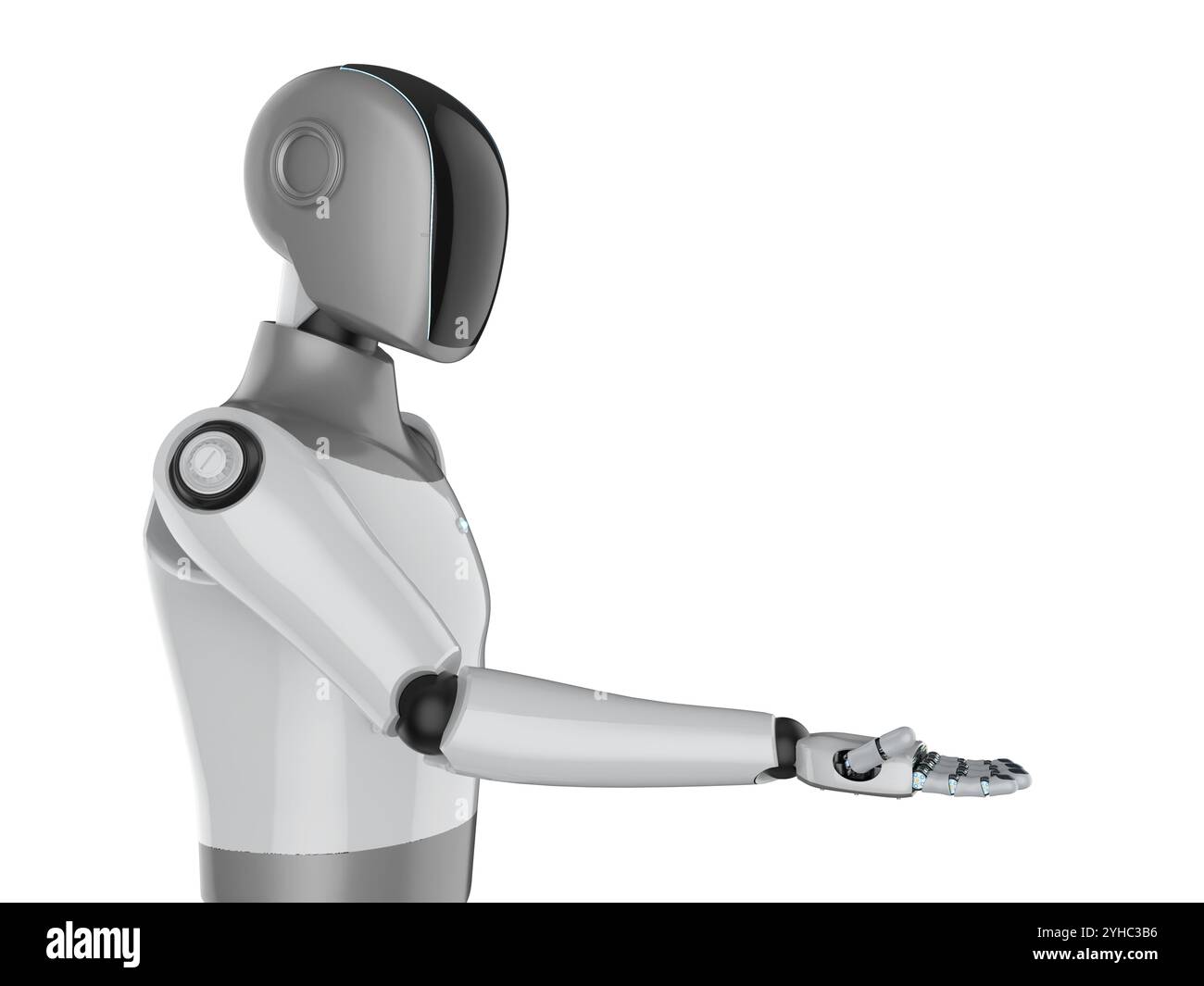 3d rendering humanoid robot or ai cyborg with empty hand isolated on white Stock Photo - Alamy