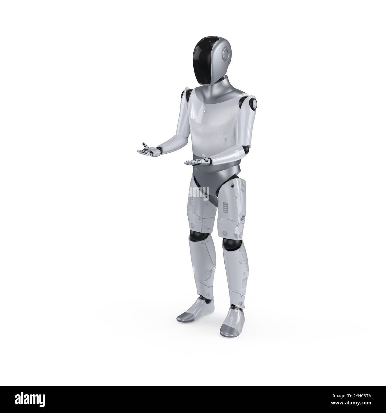 3d rendering humanoid robot or ai cyborg with empty hand isolated on white Stock Photo - Alamy