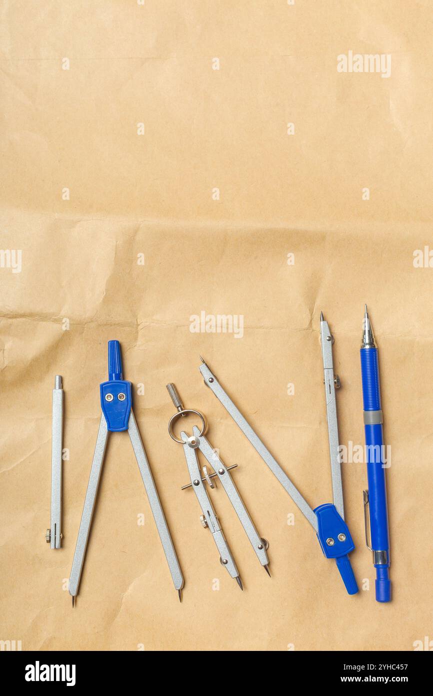 Architect drawing tools Stock Photo - Alamy