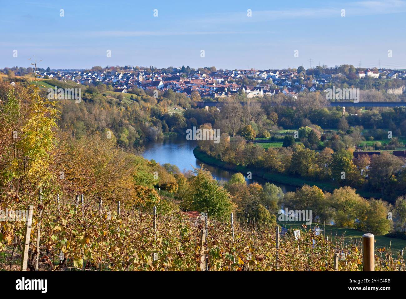 Scenic Autumn View of Benningen, Germany A Hilltop Perspective ...