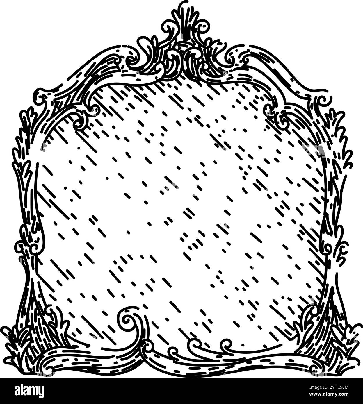 collectible vintage mirror sketch hand drawn vector Stock Vector Image ...