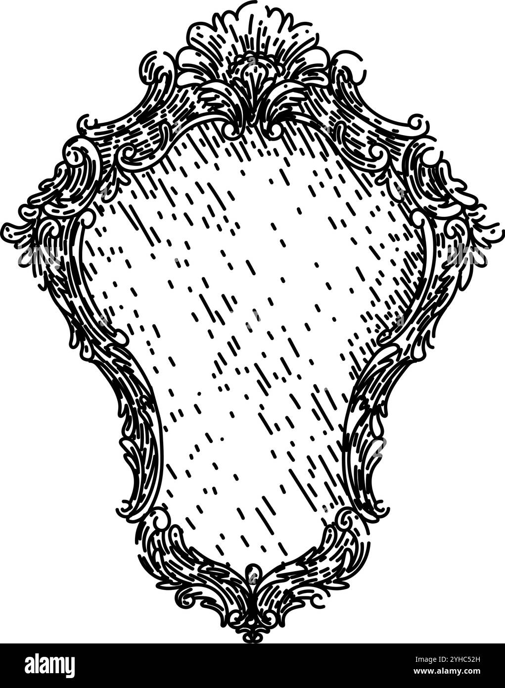 ornate vintage mirror sketch hand drawn vector Stock Vector Image & Art ...